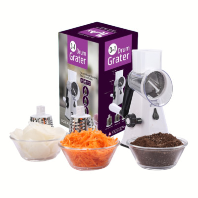 Ultimate Rotary Cheese Grater set with 3 Precision Interchangeable ...