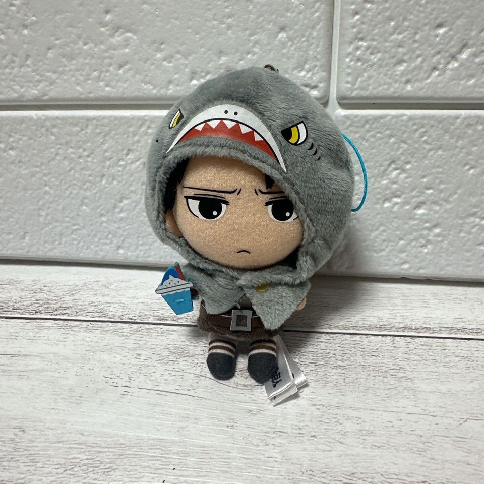 Attack on Titan USJ Mascot Plush Set Levi Eren Black Fur Character Toys ...