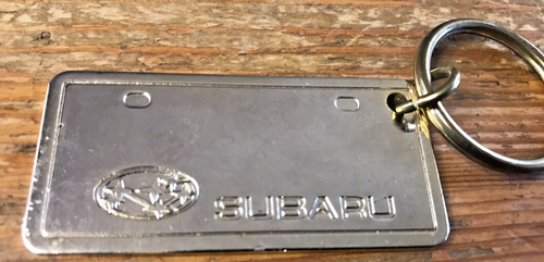 Subaru Keychain Metal Brass Color Gold Tone Key Chain License Plate ...