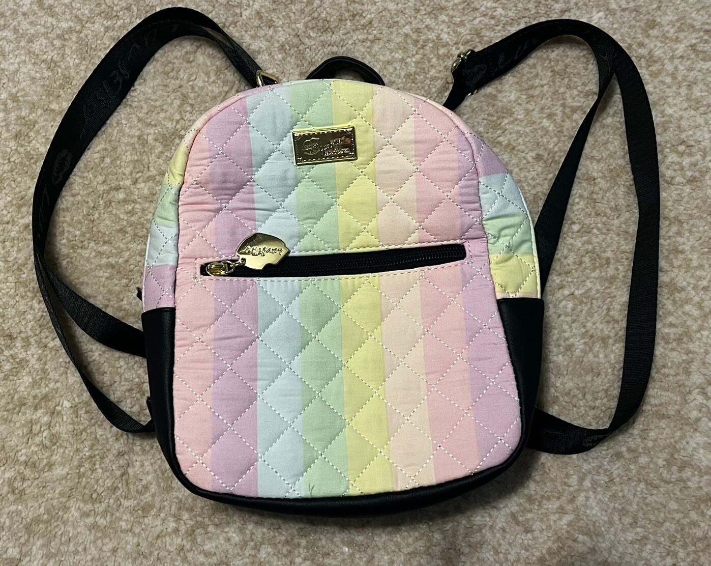 LUV BETSEY JOHNSON Quilted Mini Backpack Pastel Rainb… - Gem
