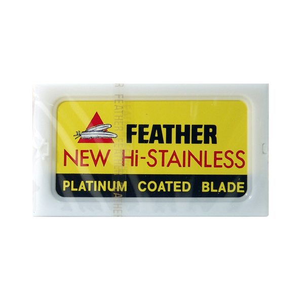 200 FEATHER New Hi-Stainless Platinum Coated Double Edge Safety Razor ...