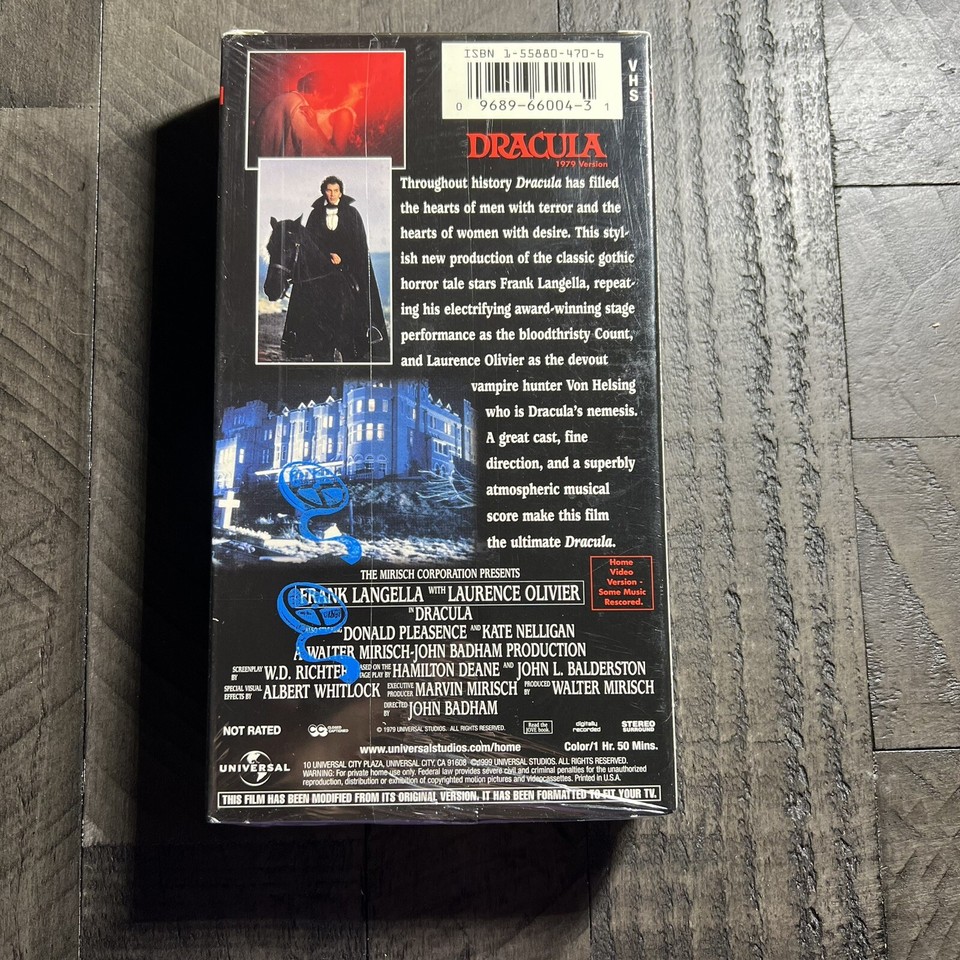 Dracula NEW VHS Tape Factory Sealed Watermarks Frank Langella Horror | eBay