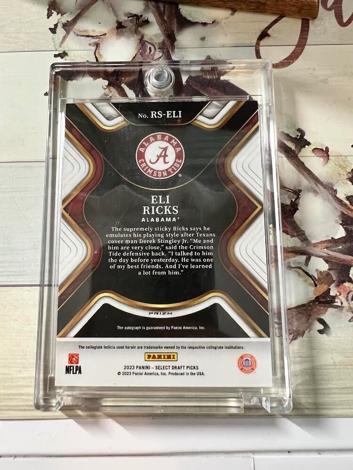 2023 Panini Select Draft Picks Eli Ricks RC AUTO Red Prizm Crimson Tide | eBay