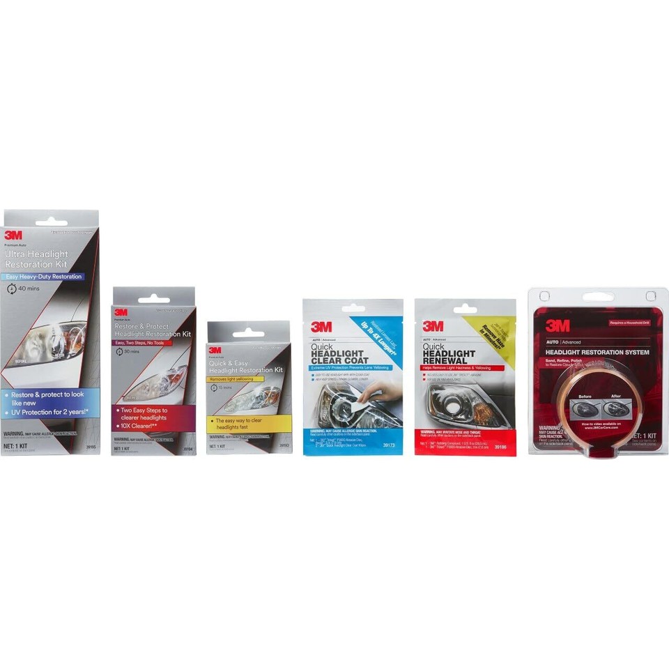 3M Auto Restore and Protect Headlight Restoration Kit Use On Plastic ...