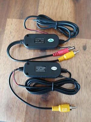 Pair 12/24V Wireless Transmitter Receiver Fits Car Reverse Rear Camera ...
