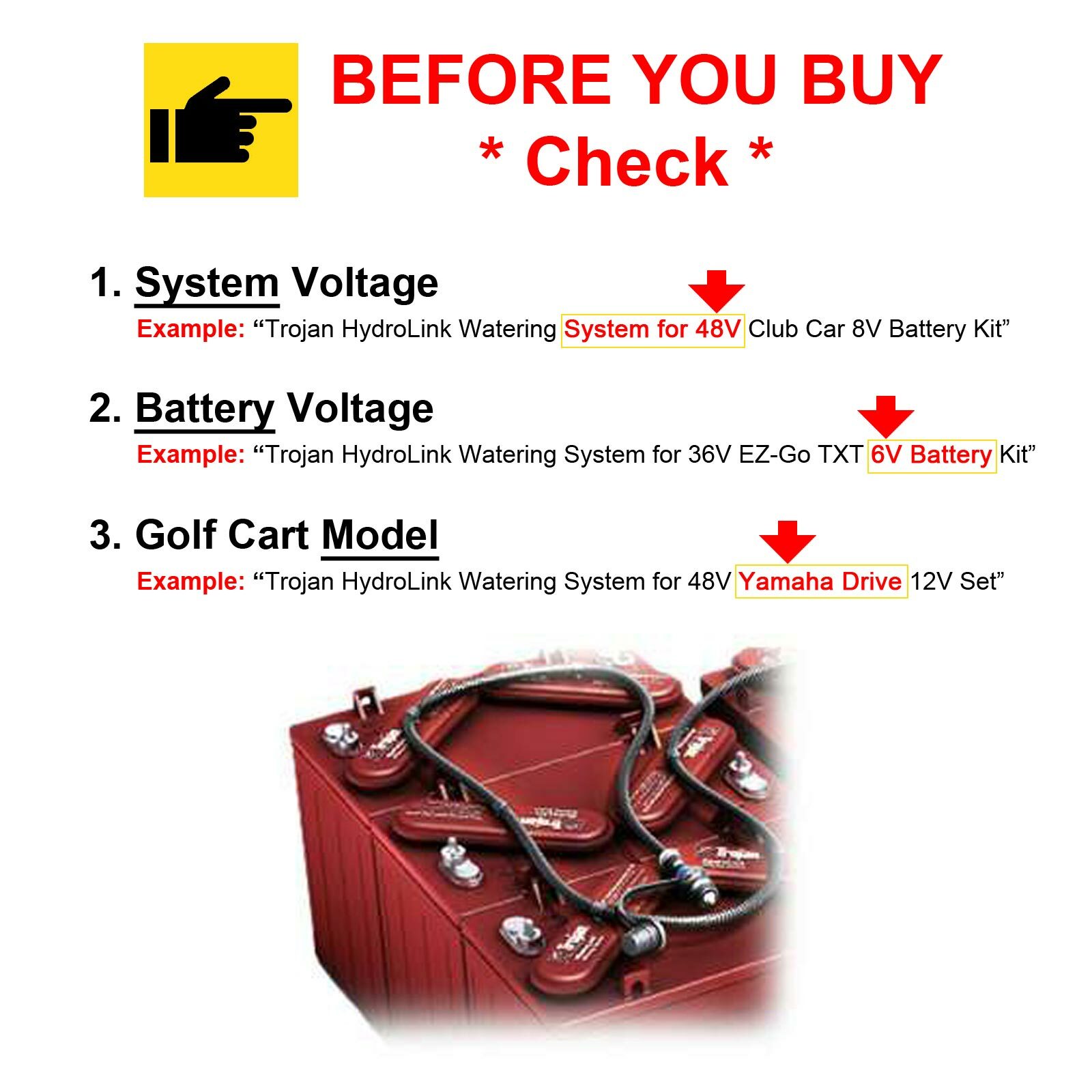 Trojan HydroLink 6V/12V Battery Watering System (HDL-UNV48/6V) for sale online | eBay