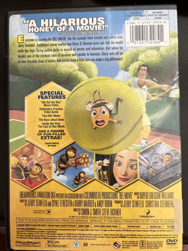 Bee Movie (DVD, 2008, Full Frame)#726 | eBay