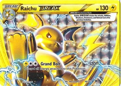 2015 Pokemon, XY BREAKthrough, #50/162 Raichu BREAK, Holo Rare Break | eBay