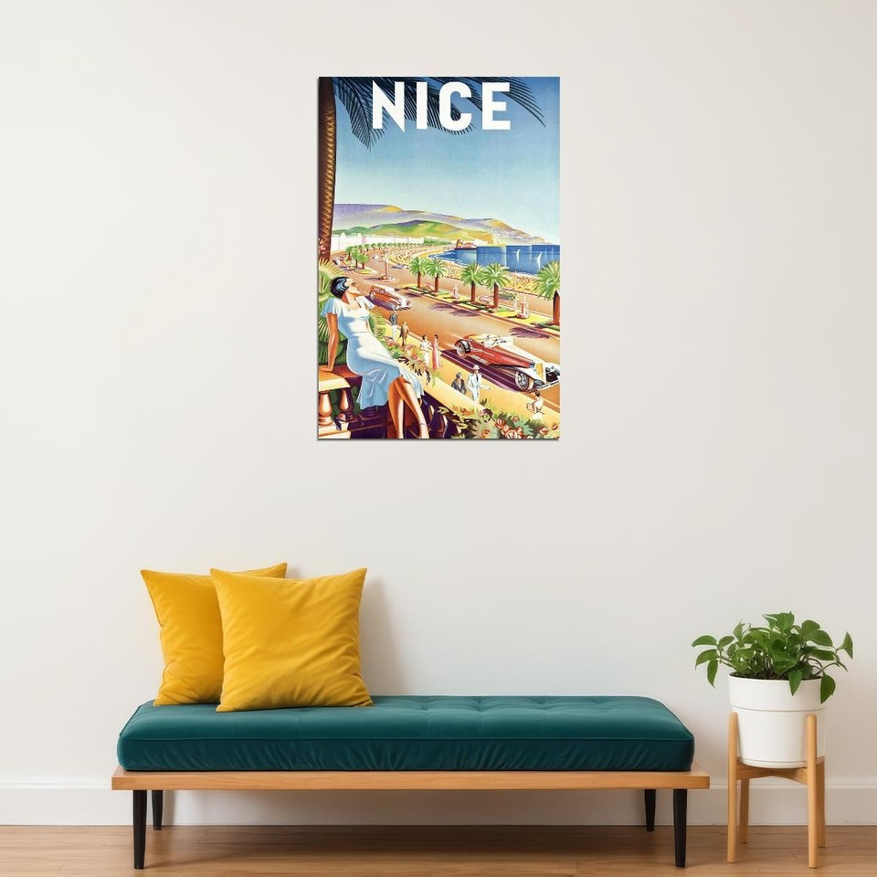 366781 Nice France Riviera Europe Vintage Tourism Art Wall Print Poster ...