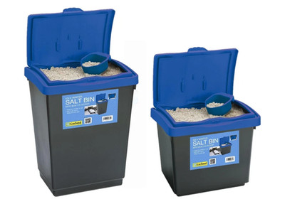 Winter Salt Bin Blue Lid for Storage Made from Plastic with Scoop 30 ...