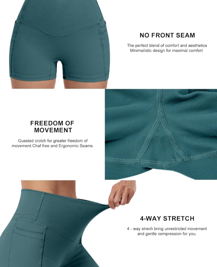 2 pack Spandex Shorts for Women with Pockets, 3'' High Waisted ( 8 ...