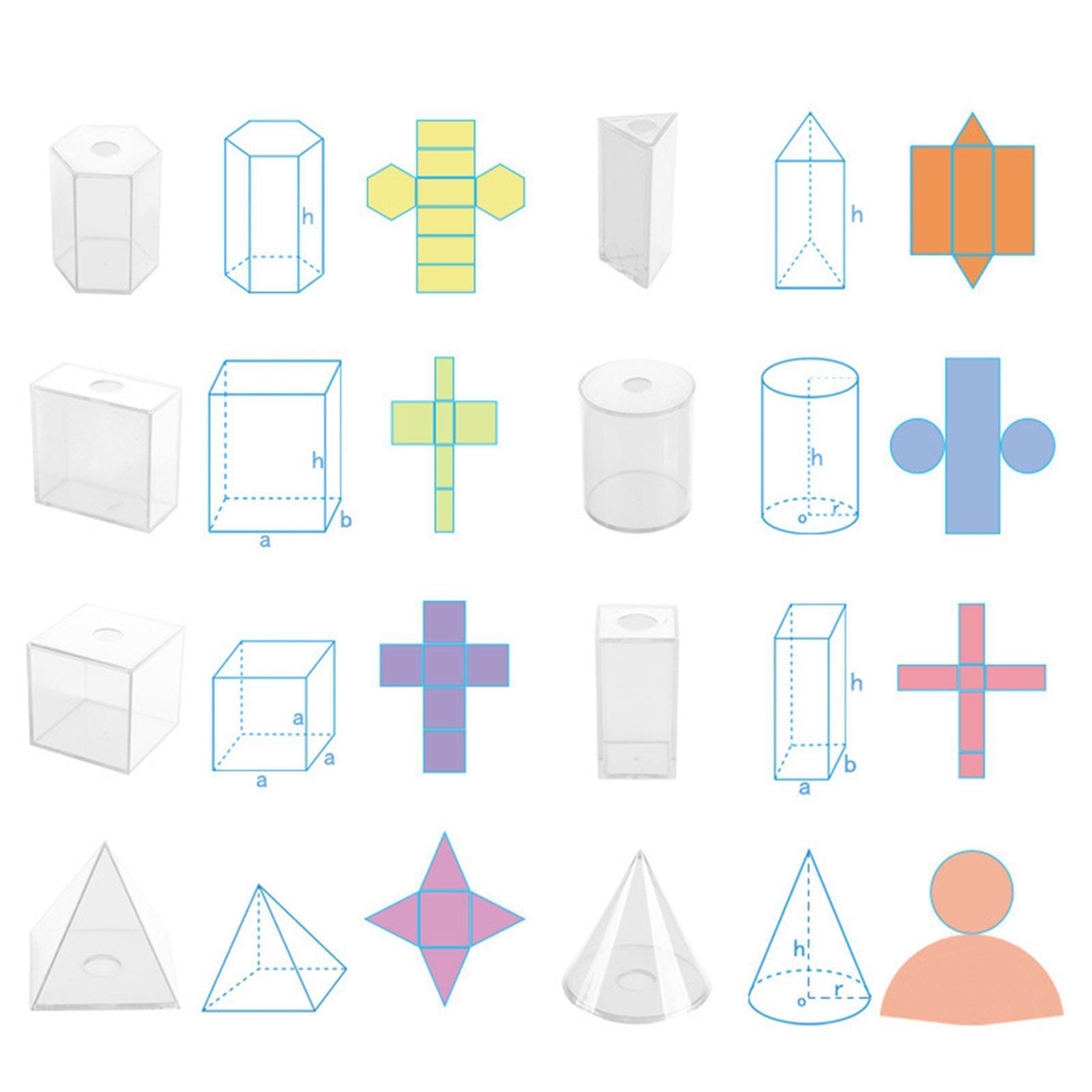 Geometric Shapes Blocks Set 3D Geometric Solids for School Supplies | eBay