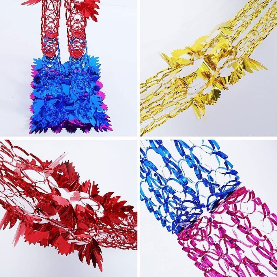 4Pcs Christmas Foil Garland Festive Festive Hanging Tinsel Ceiling ...