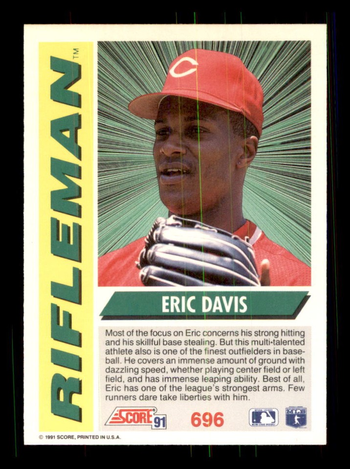 1991 Baseball Score Eric Davis Cincinnati Reds #696 RIF | eBay