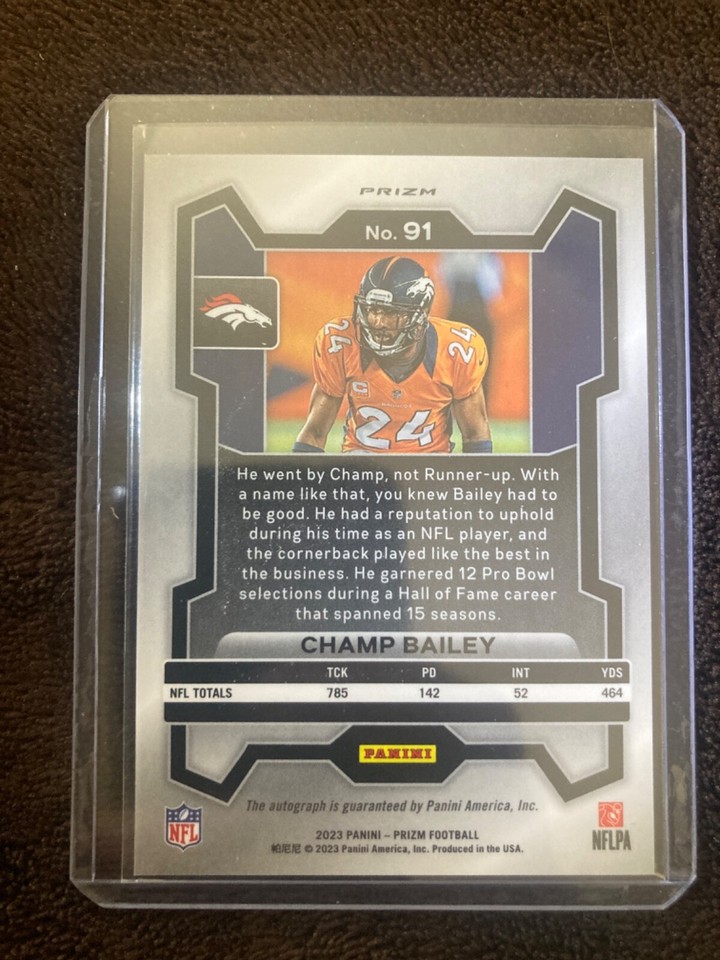2023 Panini Prizm Silver Champ Bailey Auto Denver Broncos #61 | eBay