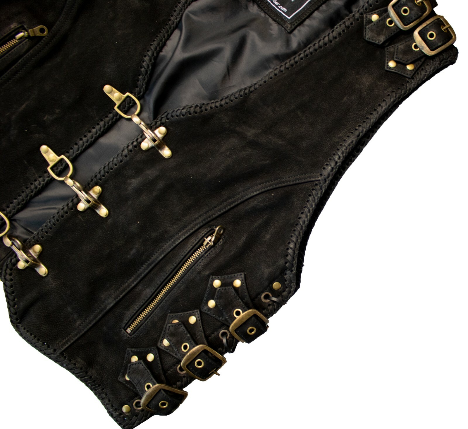 Motorrad Kutte Bikerweste Matt Schwarz Retro Lederweste Lederkutte ...