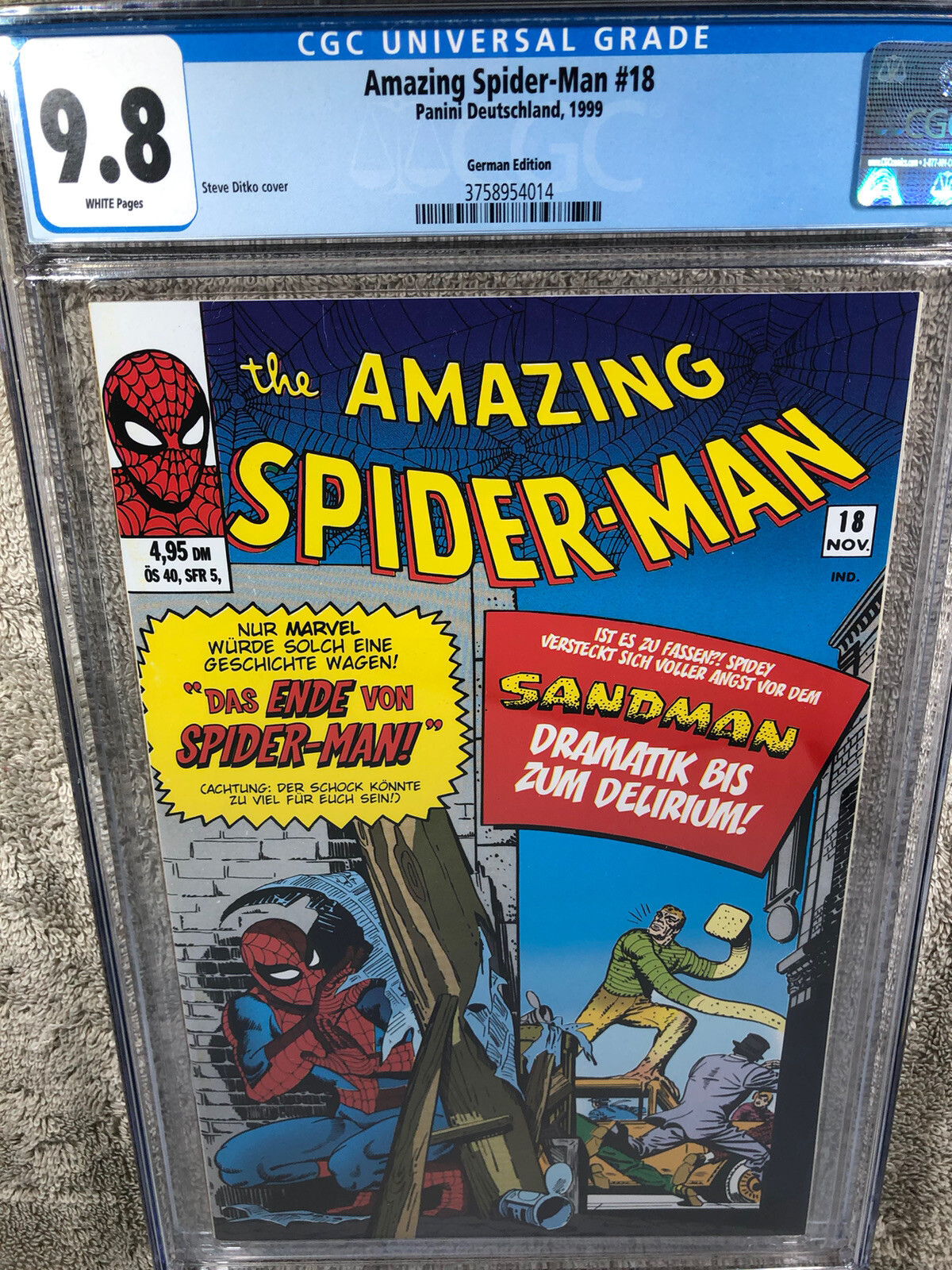 Amazing SPIDER MAN 18 CGC 9.8 Sandman 1999 German Ed Steve Ditko art | eBay