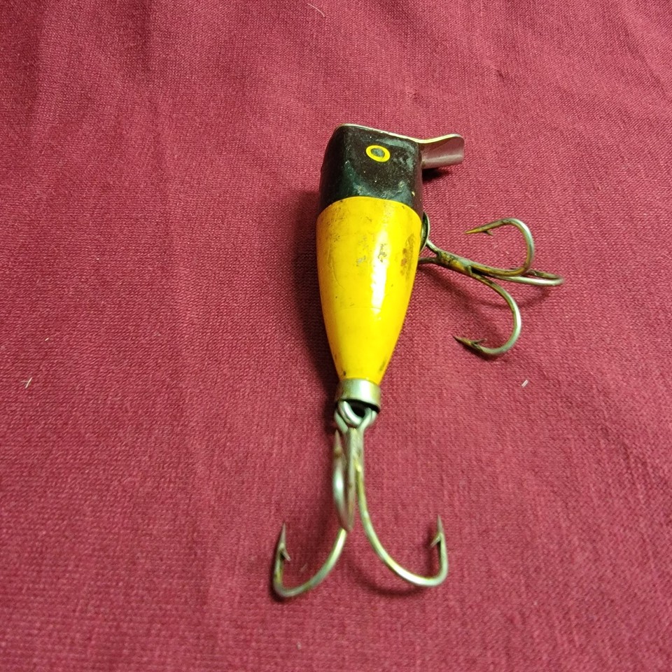 Vintage Wood's Mfg Dipsy Doodle Fishing Lure Black and White in Good ...