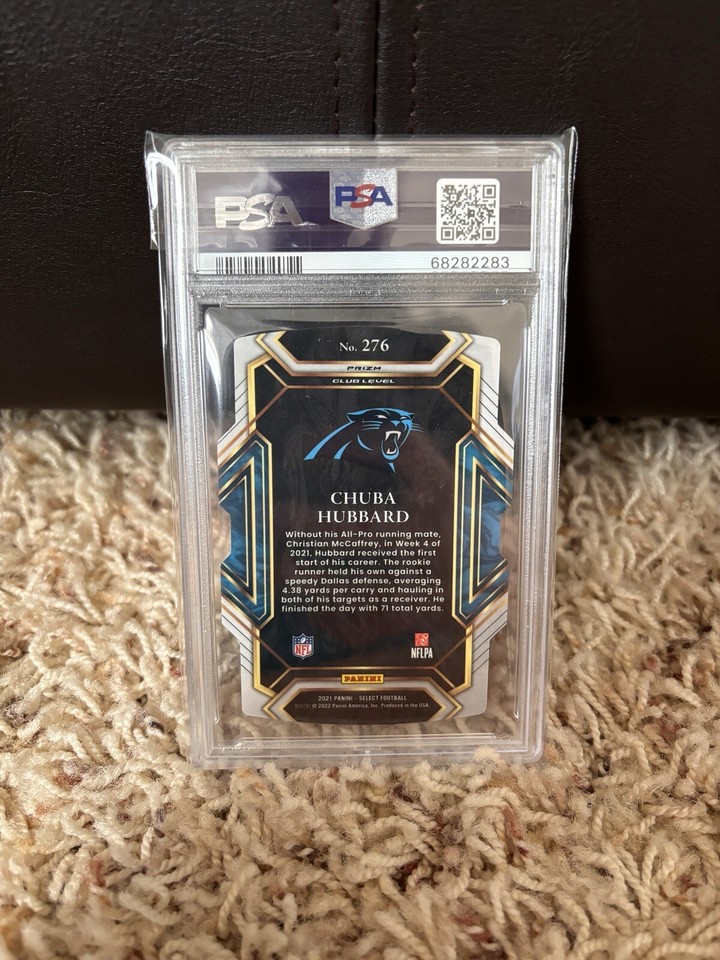 Chuba Hubbard 2021 Select Green/Yellow Prizm Die Cut PSA 10! Pop 1! | eBay
