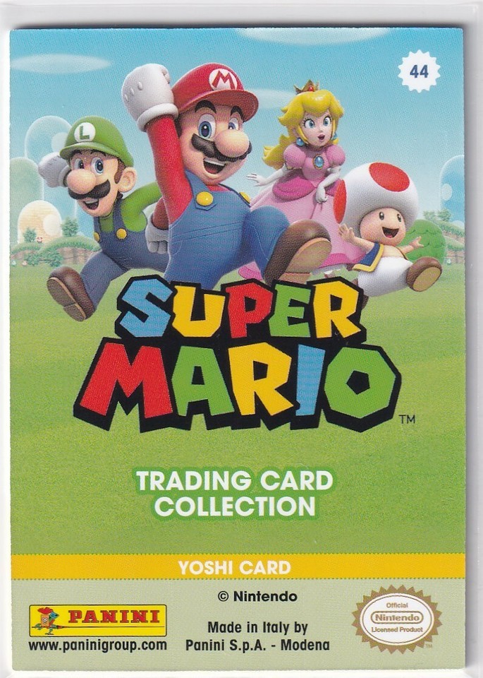 Panini Super Mario Trading Carte Mappa No. 44 Yoshi Card Giallo Yoshi ...