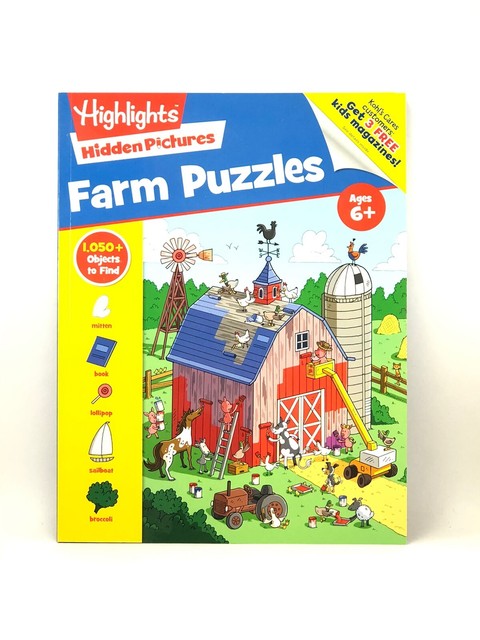 Highlights Hidden Pictures Farm Puzzles Seek & Find Coloring Art Book ...