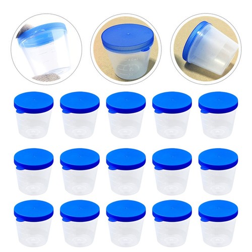 100 Pcs Beaker cup Sample Cups for Women Specimen with Lids Container ...