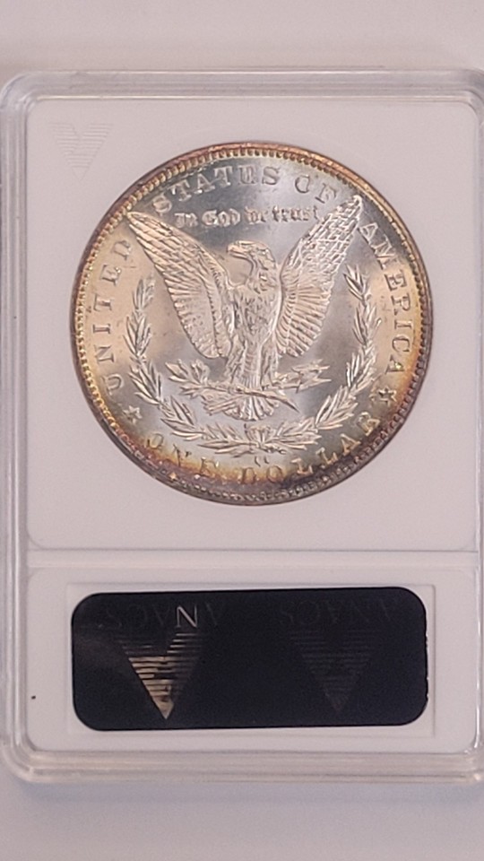 1884-CC MS65 Carson City Morgan dollar TONER in old ANACS Soap Box ...