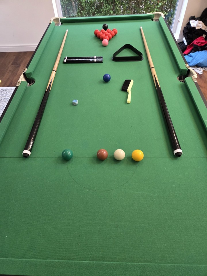 Riley 6ft 3-in-1 Folding Snooker Pool Table with Soft Dart Board | eBay UK