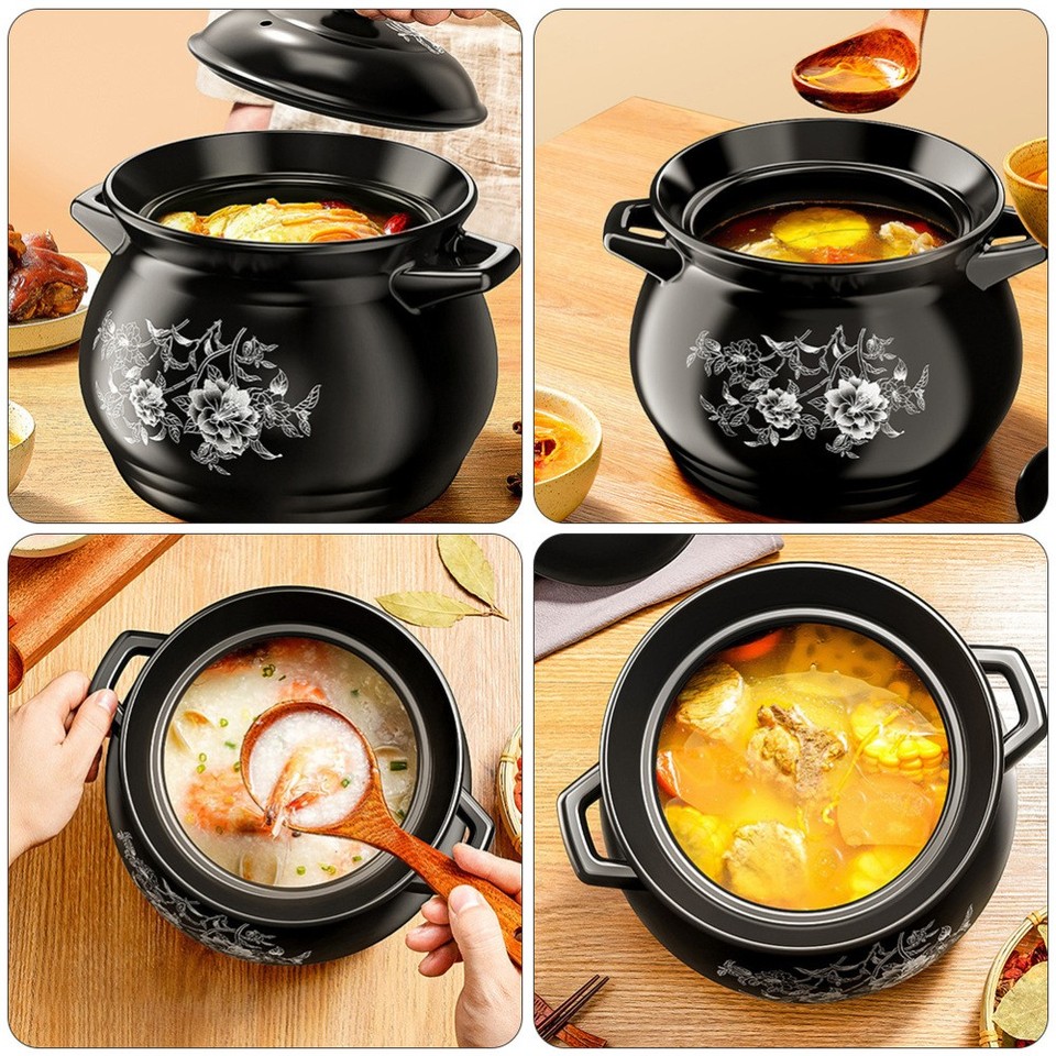 Stockpot with Lid Ceramic Stew Pot、 Big Pots for Cooking Chinese Soup ...