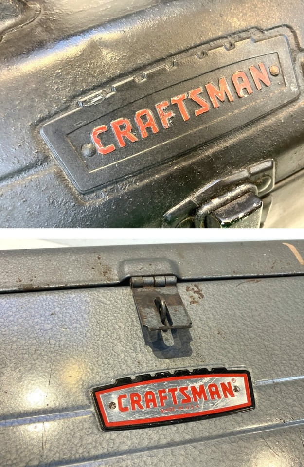 LOT OF 2 CRAFTSMAN CROWN LOGO #65161 & 6512 1970s mechanic vtg metal ...
