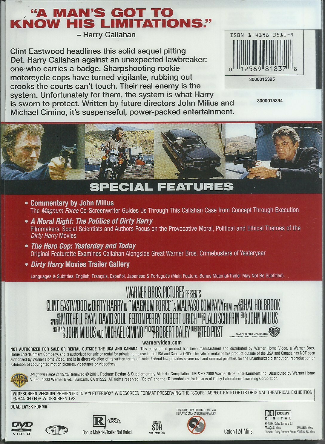 Magnum Force (DVD, 2008, Deluxe Edition) Clint Eastwood, Hal Holbrook ...