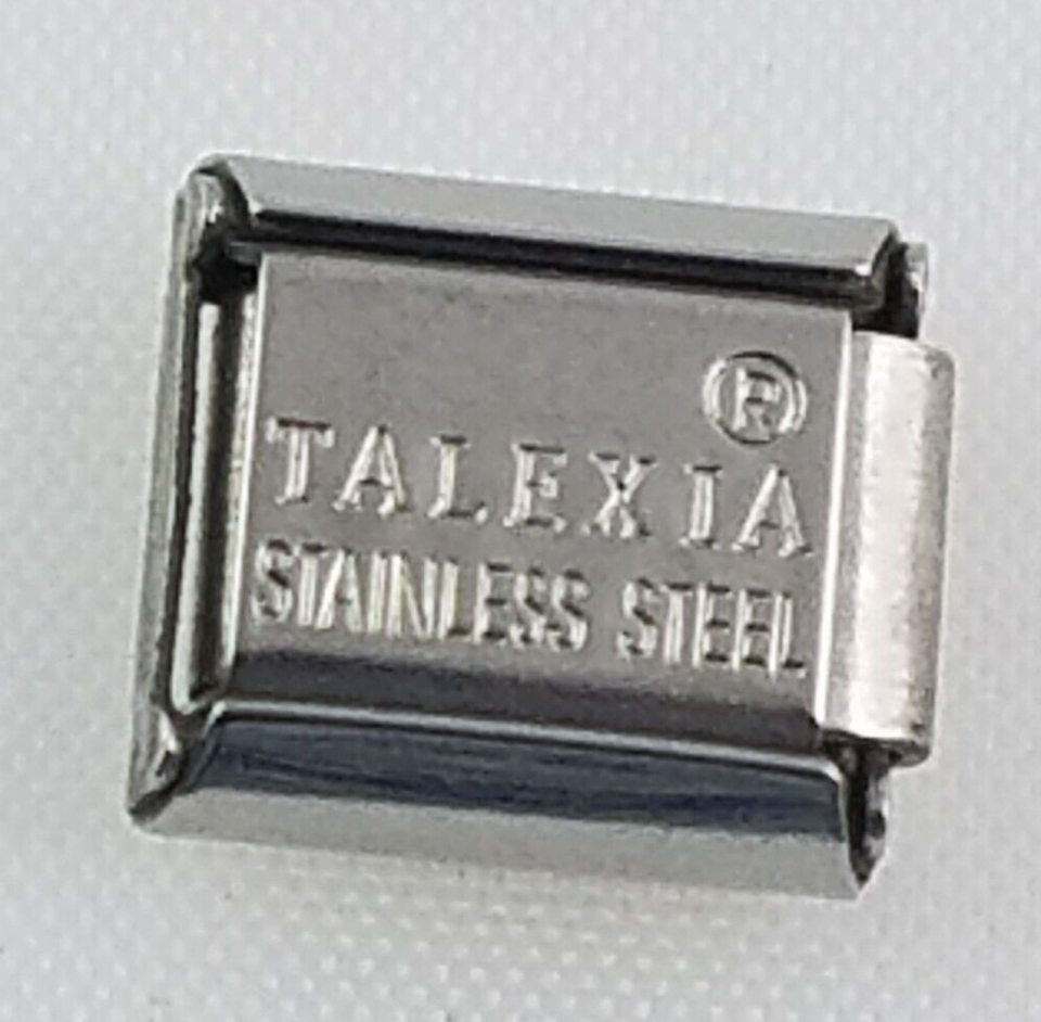 Italian Charm Link by Talexia 9 mm Gold Crown with Red Enamel Accents ...