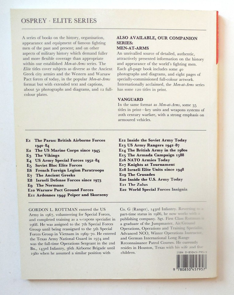 Osprey Military Elite Series "US Army Rangers & LRRP Units 1942-87 ...