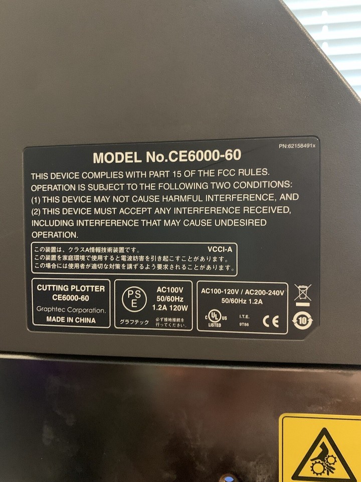 Graphtec CE6000-60 Plus Vinyl Cutter Plotter Stand Rollers Included ...
