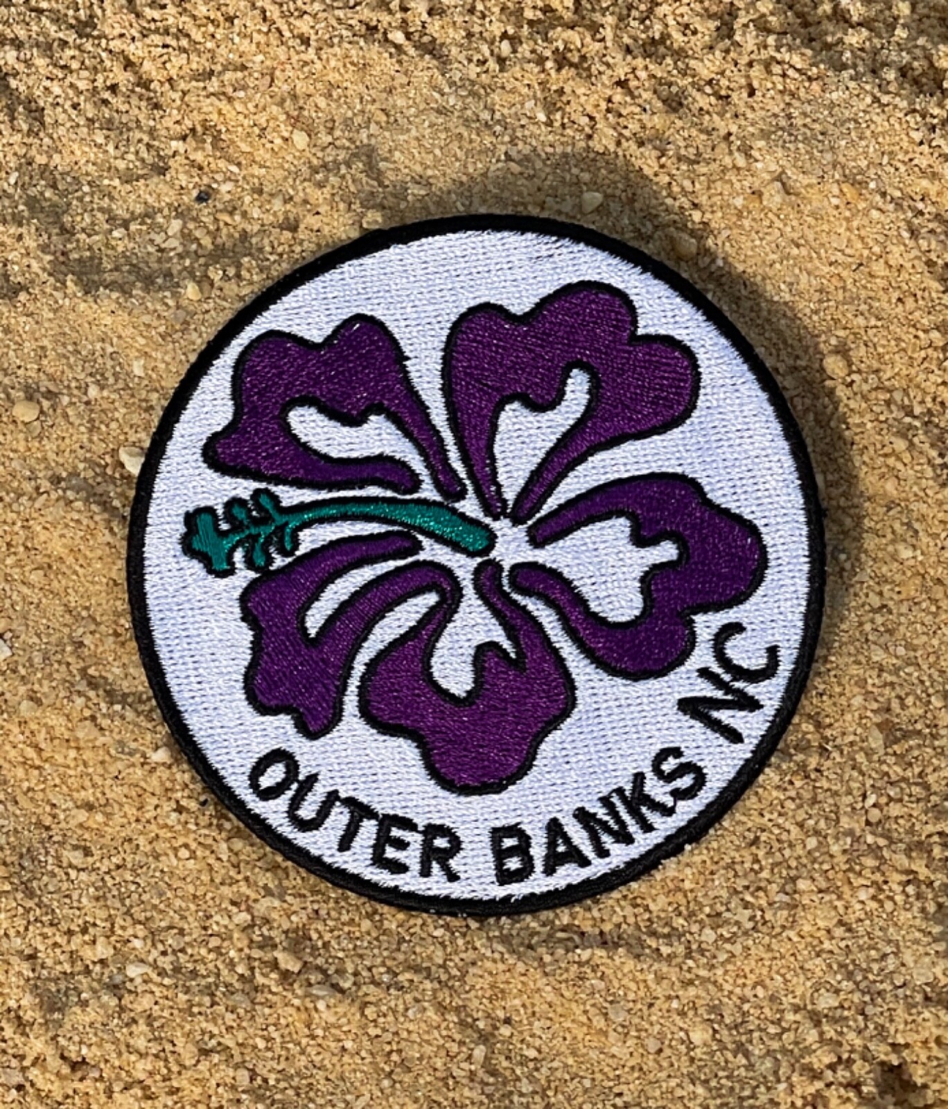 OBX, Outer Banks NC Embroidered Hibiscus Patch Souvenir | eBay