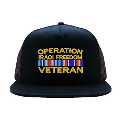 Operation Iraqi freedom veteran embroidered mesh trucker baseball cap ...
