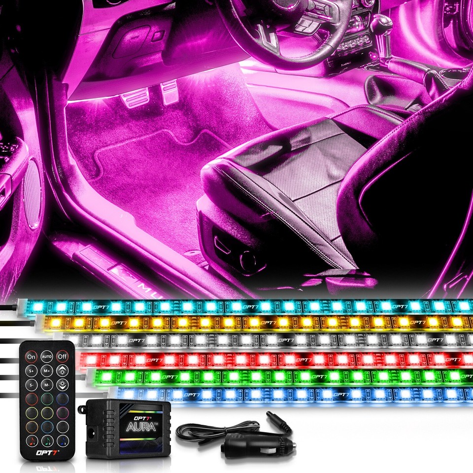OPT7 Aura LED Interior Light Kit 4pc/6pc 12-Inch Smart Strips with ...
