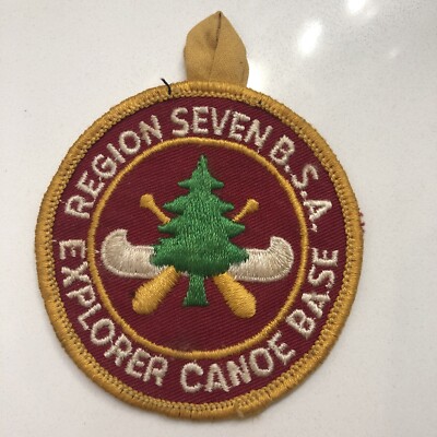 Vintage Region 7 BSA Boy Scout Explorer Canoe Base Red Twill Patch | eBay