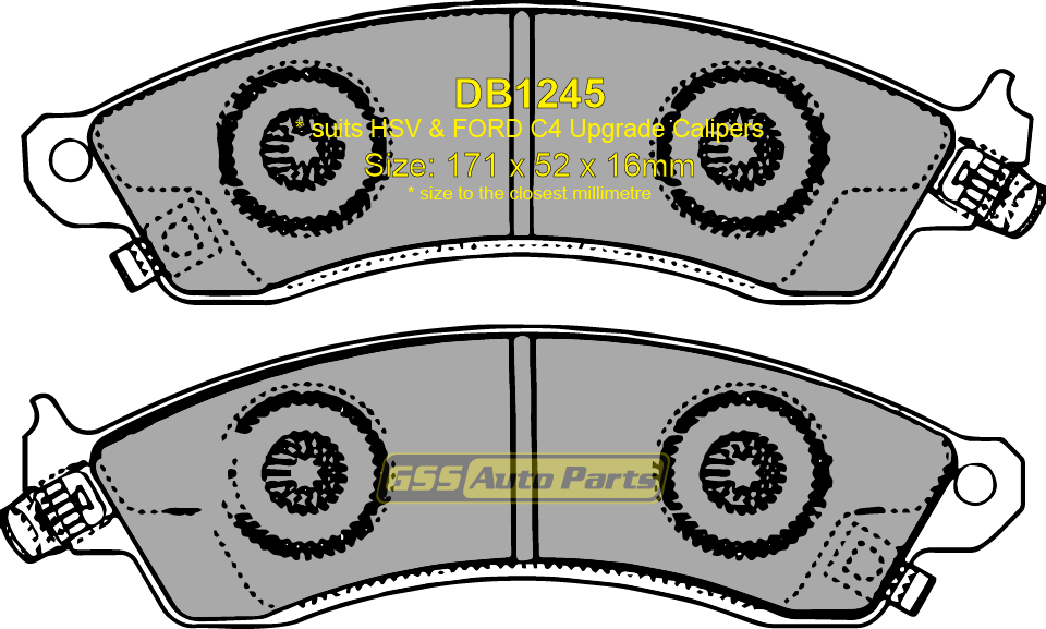 DBA Front Xtreme Performance Brake Pads DB1353XP DB1353 suits HSV & C4 Upgrade C | eBay