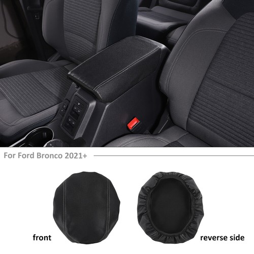 Leather Console Armrest Cover Storage Box Cushion Pad For Ford Bronco ...