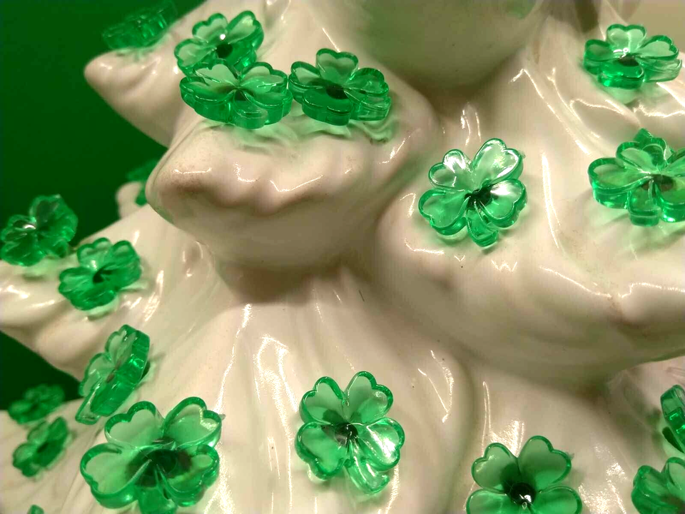 40 Green Shamrock Bulb Lights for St. Patrick's Ceramic Christmas Tree ...