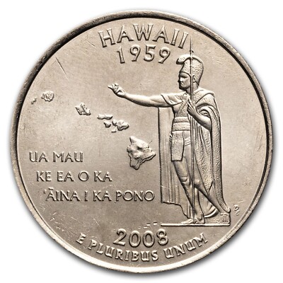 2008 P Hawaii State Quarter BU Uncirculated Clad 25c Coin | eBay