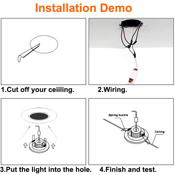 Pack of 6 MINI Spot Focus LED Ceiling Light Fixture Recessed Flush ...