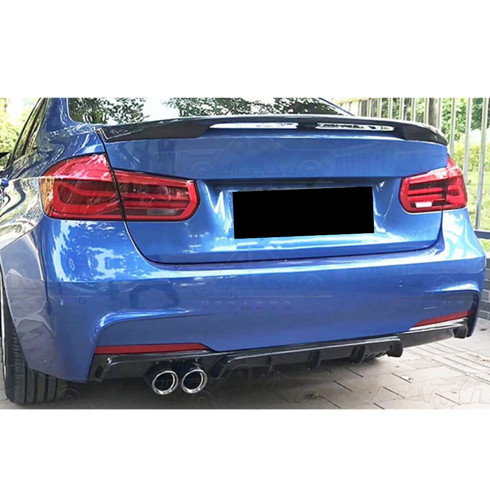Rear Diffuser Bumper Lip For BMW F30 328i 330i Gloss Black Body Kit ...