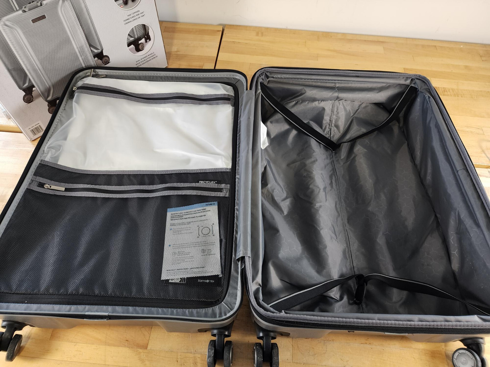 2 PIECE Samsonite Element XLT Hardside Grey Luggage Set Carryon Checked ...
