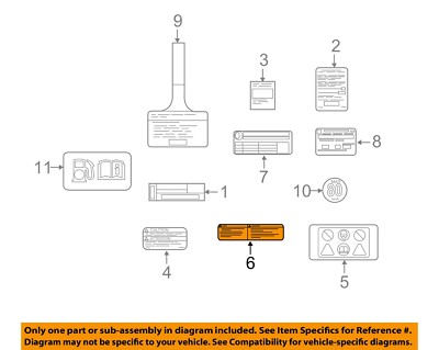 GM OEM 10-16 SRX Information Labels Labels-Ac Label 25894250 | eBay