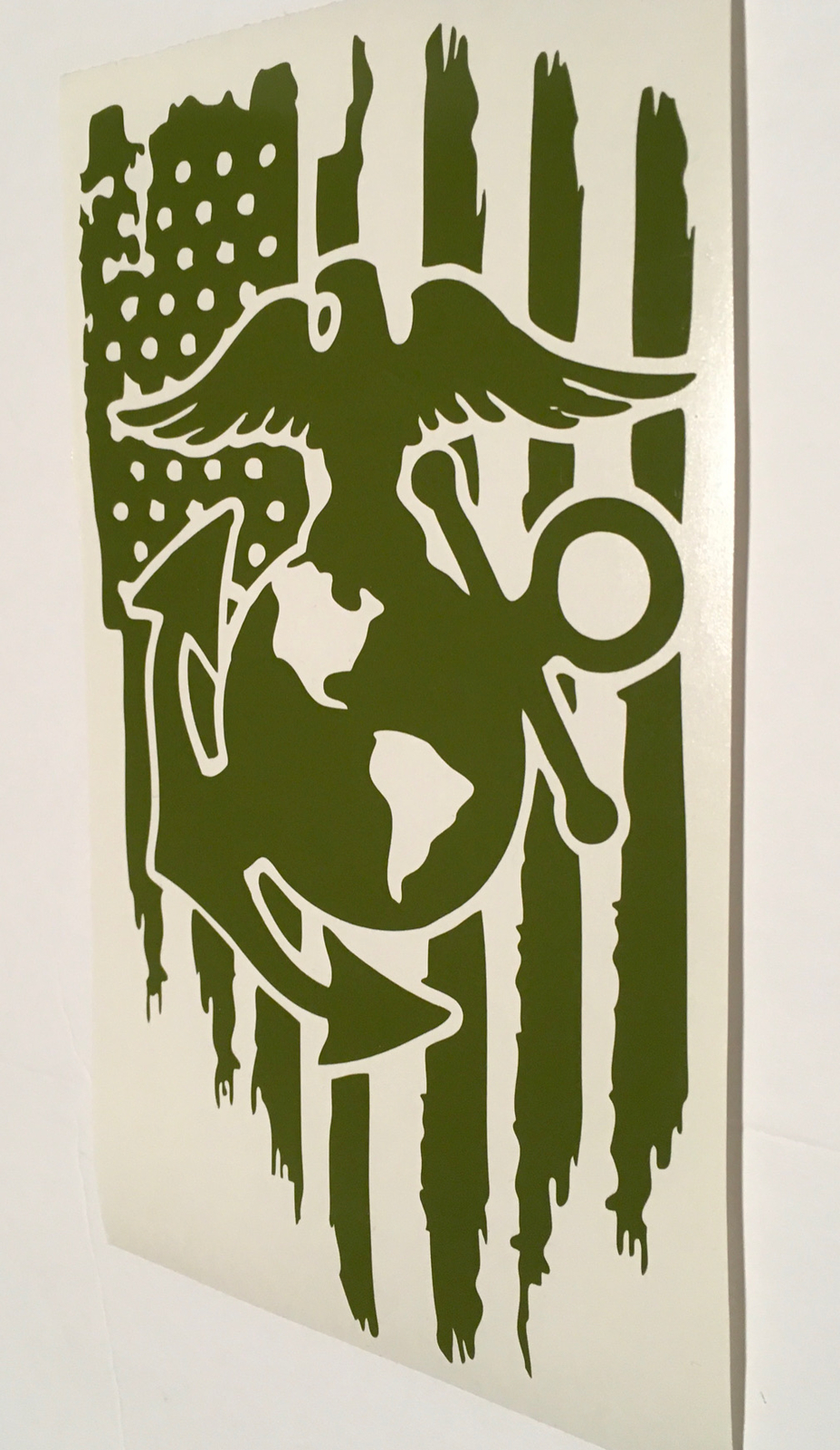 Large Marine Corps USMC US Flag EGA Vinyl Sticker Car Truck Window ...