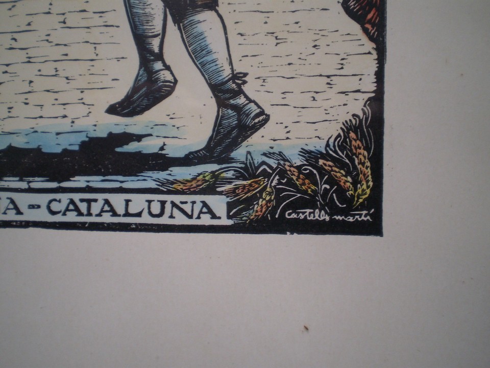 Castells Marti Wood Engraving Sardana Catalonia Original Print Deco ...