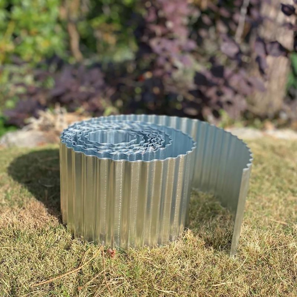 Galvanised Steel Lawn Edging 6m Roll Path Border Edge Metal Grass ...