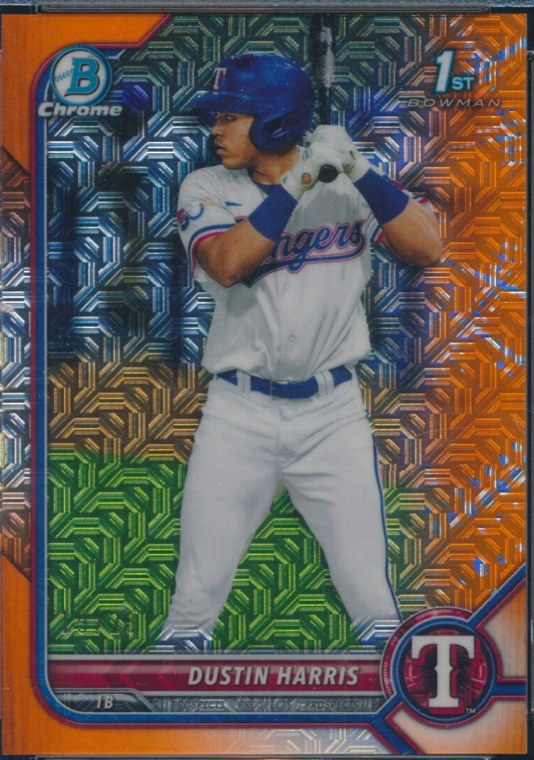 2022 Bowman - Chrome Prospects Dustin Harris #BCP-119 Orange Mojo ...